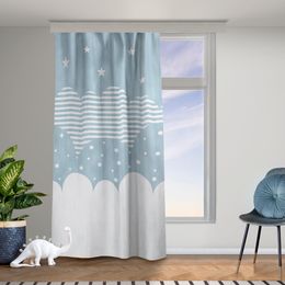 Bilderwelten Vorhang Wolken und Sterne - blau