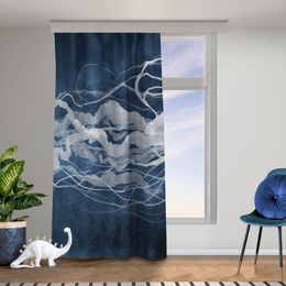 Bilderwelten Vorhang nach Ma&szlig; blickdicht Verdunkelung Tiere modern blau - Quallentanz I - Deko Wohnzimmer Schlafzimmer