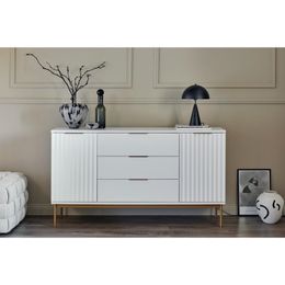 Jahnke Sideboard »CARVE SB 150« 1 Stk. tlg. Sideboard, raffiniertes Design, edler Gold-Look, Breite 150 cm weiß/ gold