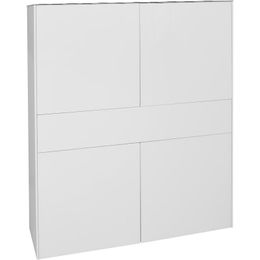 Mäusbacher MÄUSBACHER Highboard »Imola TOPSELLER!« OTTOs Choice, Highboard, Breite 121 cm, mit Glasfront und Glasoberplatte kreidegrau matt lack / glas...