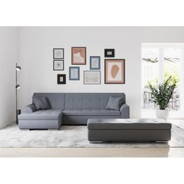 DOMO collection Ecksofa »Treviso viele Bezüge, auch in Cord, L-Form, B/T/H: 267/80/83 cm« wahlweise mit Bettfunktion, incl. Zierkissen, hochwertige...
