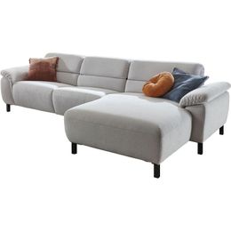 Quelle Ecksofa »Trapani L-Form« mit teilmotorischer Relaxfunktion und klappbaren Armlehnen platin