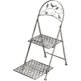 AMBIENTE HAUS Pflanzentreppe &raquo;Blumtreppe in grau (H) 53cm&laquo; grau Eisen