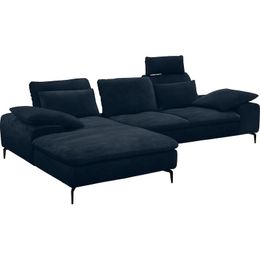 W.Schillig Ecksofa »valentinoo, Designsofa, bequem, elegant und zeitlos, L-Form« inklusive Hocker, mit Sitztiefenverstellung, Breite 299 cm blue Z73