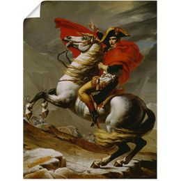 Artland Wandbild &raquo;Napoleon bei der &Uuml;berquerung der Alpen.&laquo; Menschen 1 Stk. tlg. als Leinwandbild, Poster in verschied. Gr&ouml;&szlig;en braun Papier