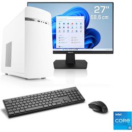 CSL PC-Komplettsystem »Speed V25131« 27 ′′ Intel Core i5 16 GB RAM 1.000 GB SSD weiß Inkl. Maus, Tastatur, WLAN 300 MBit/s, USB 3.2 Gen1, 27" TFT:...