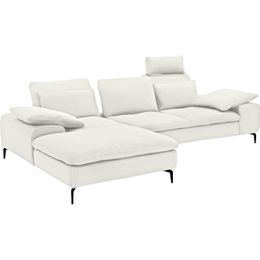 W.Schillig Ecksofa »valentinoo, Designsofa, bequem, elegant und zeitlos, L-Form« inklusive Hocker, mit Sitztiefenverstellung, Breite 299 cm weiß Z59