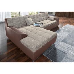 DOMO collection Ecksofa »Treviso viele Bezüge, auch in Cord, L-Form, B/T/H: 267/80/83 cm« wahlweise mit Bettfunktion, incl. Zierkissen, hochwertige...