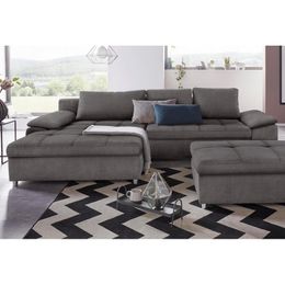 Sit & More sit&more Ecksofa &raquo;Labene L-Form&laquo; wahlweise mit Bettfunktion und Bettkasten, auch als XXL-Variante grau Struktur fein (95% Polyester, 5% Polyamid);