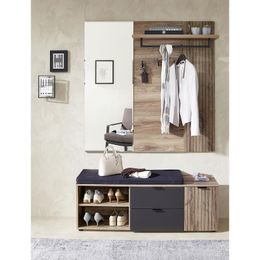 Innostyle Garderoben-Set &raquo;LINEA Garderoben Set, besteht aus 2 Typen, 134x204x38cm (B/H/T)&laquo; 2 Stk. tlg. Flagstaff Oak Umbra MODERN - Das Garderoben...