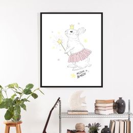 queence Bild »Aldus« Hase Hasen Haustiere Kunst Prinzessinnen Stern Sterne 1 Stk. tlg. HD Premium Poster-Druck inkl. Holzrahmen Farbe...