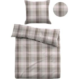 Tom Tailor HOME Bettwäsche »Bent« 2 Stk. tlg. warme Flanell (Biber) Qualität, kariert - made in Germany chocolate Obermaterial: 100% Baumwolle B/L:...