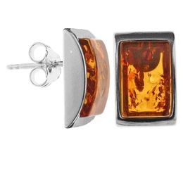 OSTSEE-SCHMUCK Paar Ohrstecker &raquo;Ohrstecker Astrid 11x8 Ohrstecker Astrid 11x8&laquo; 14 x 10 mm Sch&ouml;ne Ohrstecker mit 9x6 mm gro&szlig;en Bernsteinen