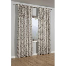 Gardinia Gardine &raquo;Schal mit Gardinenband, Jacquard Ranke&laquo; verdeckte Schlaufen 1 Stk. tlg. blickdicht, Polyester, Stoff Jaquard taupe Obermaterial:...
