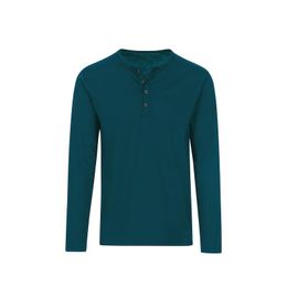 TRIGEMA Longsleeve »Langarmshirt mit Knopfleiste« 1 Stk. tlg. saphir M M DELUXE-Single-Jersey