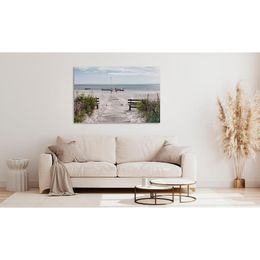 queence Acrylglasbild »Erlos« Deutschland Düne Gräser Himmel Meer Meer Bilder Spa Steg Strand 1 Stk. tlg. Fine Art-Print in...