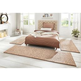 Hanse Home Bettumrandung »Wolly 2« Höhe 12 mm 3 Stk. tlg. Bettvorleger, 3-teiliger Läufer Set, Unifarben, Kurzflor, Bettläufer beige/braun...