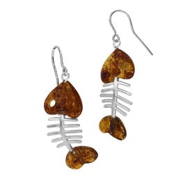 OSTSEE-SCHMUCK Paar Ohrh&auml;nger &raquo;Ohrh&auml;nger Fisch 30 mm Ohrh&auml;nger Fisch 30 mm&laquo; 45 x 14 mm Ein aussergew&ouml;hnlicher Ohrschmuck