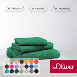 s.Oliver Handtuch Set »Premium Qualität, 600 gr/m², « Set 3 Stk. Walkfrottier 1 Gästetuch 30x50 cm, 1 Handtuch 50x100 cm, 1 Duschtuch 70x140 cm...