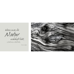 queence Leinwandbild &raquo;Natur&laquo; Baum Baumbilder Kunst Modern Schriftzug Schriftz&uuml;ge Spa Spa Bilder Spr&uuml;che Spr&uuml;che & Texte Set, Premium-Leinwandstoff, 
