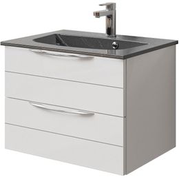 SAPHIR Waschtisch »Serie 6025 Mineralmarmor-Waschtisch mit Unterschrank, 67 cm breit« 2 Stk. tlg. Waschplatz mit 2 Schubladen, hängend,...