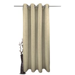 Vhg Gardine »Rustika« Ösen 1 Stk. tlg. Deko Struktur, Polyester, pflegeleicht, nach Maß beige Obermaterial: 100% Polyester 215 cm