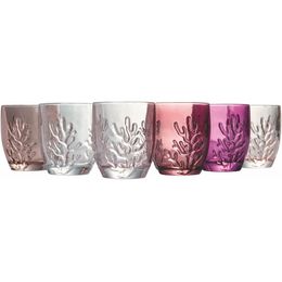 VILLA D'ESTE Gläser-Set »Coral Provence« Wassergläser-Set, 6-teilig, Inhalt 340 ml rosa/violett/helllila