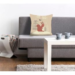 queence Dekokissen &raquo;Jona&laquo; mit einem s&uuml;&szlig;en Eichh&ouml;rnchen braun + bedruckt Obermaterial: 100% Polyester B/L: 40 cm x 40 cm