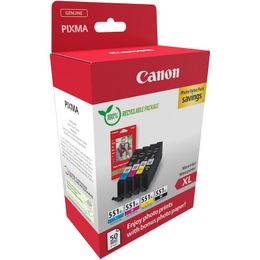 Canon Tintenpatrone »CLI-551XL BK/C/M/Y + Photo Value Pack« Schwarz, Cyan, Magenta, Gelb Original Canon Tinte liefert bei 100 % der Drucke immer...