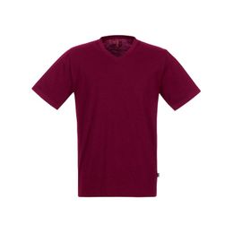 TRIGEMA T-Shirt »V-Shirt DELUXE Baumwolle« 1 Stk. tlg. chianti-melange S S DELUXE-Single-Jersey
