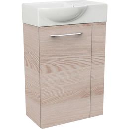 Fackelmann Waschtisch &raquo;SBC&laquo; Set, 2 tlg. bestehend aus Becken und Unterbau, Breite ca. 45 cm Braun + Hellbraun/Alaska-Esche-Optik