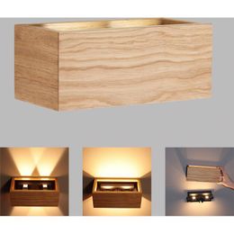 Fischer und Honsel FISCHER & HONSEL Wandleuchte »Shine-Wood« LED-Modul 1 Stk. made in Germany, langlebige LED eiche natur geölt