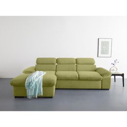 COTTA Ecksofa »Lola L-Form mit Kopfteilfunktion & Hocker« wahlweise mit Bettfunktion, Bettkasten & Armteilverstellung Green 0