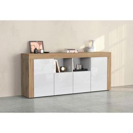 Inosign Sideboard »CHRONOS Breite 200 cm mit 4 Türen, 2 offene und 8 geschlossene Fächer« 1 Stk. tlg. Sideboard, Kommode, Schrank, Grifflos mit...