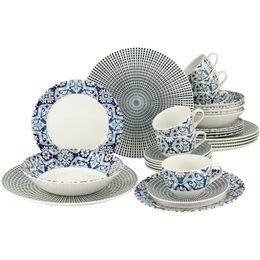 Creatable Kombiservice »Geschirr-Set Marrakesch 2« Service, orientalisches Dekor, 30 Teile, für 6 Personen blau/weiß 0