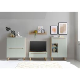 Inosign Wohnwand »Torge, Anbauwand, Schrankwand, Mediawand, Wohnzimmer-Set« Set, 4 Stk. tlg. enthält 1 Vitrine, 1 Lowboard, 1 Highboard + 1...