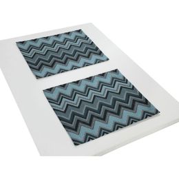 WIRTH Platzset &raquo;BENEWITZ&laquo; blau Obermaterial: 90% Polyester, 10% Baumwolle