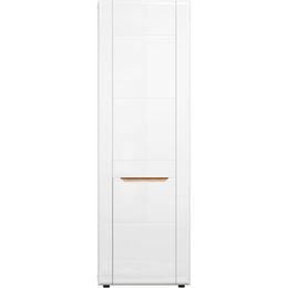 Inosign Vitrine »Graz Highboard mit Glastüren« Packung, 1 Stk. tlg. Grifflos, Breite 96 cm, Höhe 132 cm Weiß Hochglanz und Coast Evoke Eiche 0