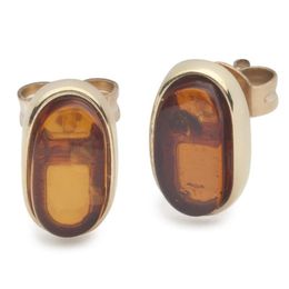 OSTSEE-SCHMUCK Paar Ohrstecker &raquo;Ohrstecker Classic 10 x 5 mm&laquo; 11 x 6 mm Sch&ouml;ne Ohrstecker mit 10x5 mm gro&szlig;en Bernsteinen