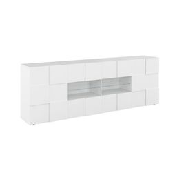 Inosign Sideboard »Dama Breite 241, Kommode 2 Türen u. 4 Schubkästen, Anrichte« Front in 3D-Optik, viel Stauraum, verschiedene Farben Weiß...