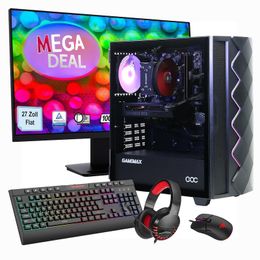 GAMEMAX PC-Komplettsystem »MegaDeal Gaming-PC-Set Diamond BK« 27 ′′ Intel Core 5 32 GB RAM 1.000 GB SSD Windows 11 + MSI PRO MP273A Monitor, 69cm...