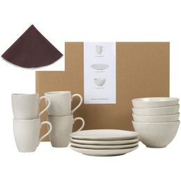 Broste Copenhagen Frühstücks-Geschirrset »Nordic Vanilla, inklusive Serviette Wilhemina« Beliebte Geschirr Sets Exclusiv mit Geschenk Cream