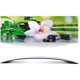 Artland Wandbild »Spa Steine Bambus Zweige Orchidee« Zen 1 Stk. tlg. 3D Optik gebogen Farbe Bild(er): grün
