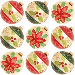 KREBS GLAS LAUSCHA Weihnachtsbaumkugel &raquo;KGL03372, Weihnachtsdeko, Christbaumschmuck, Christbaumkugeln Glas&laquo; aus Glas, mit Blattdekor...