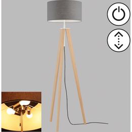 Fischer und Honsel FISCHER & HONSEL Stehlampe »Shine-Wood« E27 2 Stk. made in Germany, hochwertige Verarbeitung grau