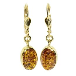 OSTSEE-SCHMUCK Paar Ohrh&auml;nger &raquo;Ohrh&auml;nger Classic 11 x 7 mm&laquo; 29x8mm Sch&ouml;ne Ohrh&auml;nger mit 11x7 mm gro&szlig;en Bernsteinen