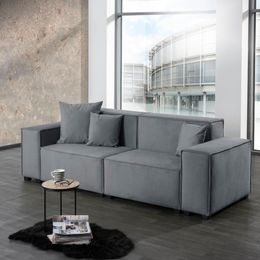 Max Winzer Wohnlandschaft »MOVE« Sofa-Set 01 aus 6 Sitz-Elementen, inklusive 3 Zierkissen, kombinierbar grau