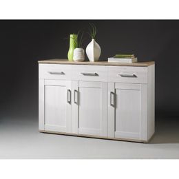 HBZ-MEBLE HBZ Sideboard »Romance im Landhaustil, Wohnzimmerschrank BxHxT 140x88x45 cm« 1 Stk. tlg. Mit 3 Türen, 3 Schubkästen und 3 Einlegeböden sibiu...