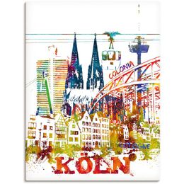 Artland Leinwandbild »Köln Dom Grafik« Köln 1 Stk. tlg. auf Keilrahmen gespannt Farbe Bild(er): bunt2