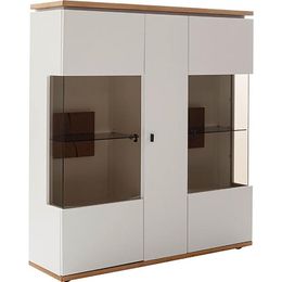 MCA furniture Highboard »Matadi Highboard« 1 Stk. tlg. Highboard, Weiß, Holzabsetzung, 3 Türen, gedämpft, B: 130cm Soft White